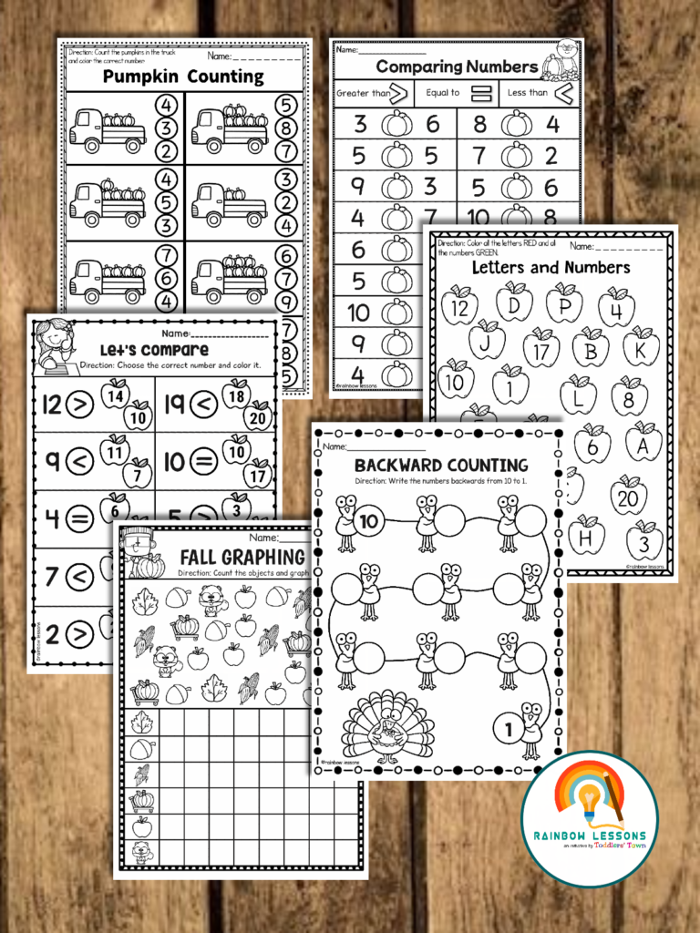 Kindergarten Math Worksheets | Fall Math Worksheets | Kindergarten Math ...