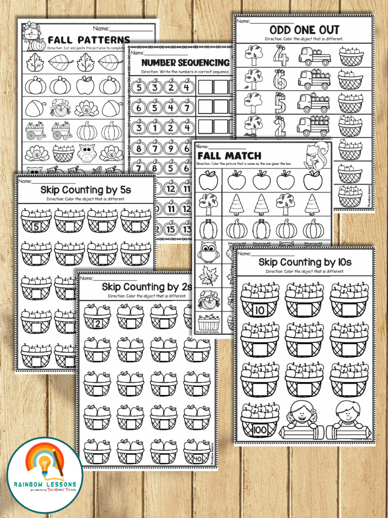 Kindergarten Math Worksheets | Fall Math Worksheets | Kindergarten Math ...