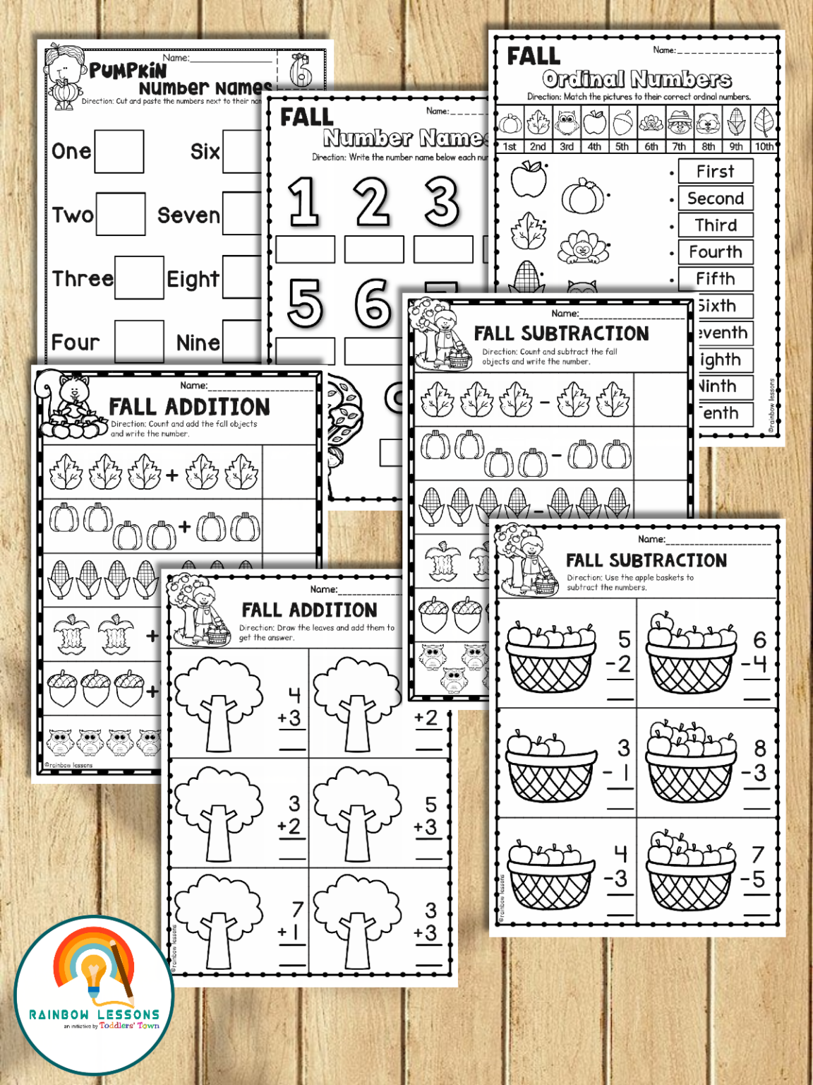 Kindergarten Math Worksheets | Fall Math Worksheets | Kindergarten Math ...