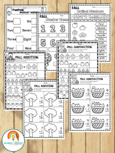 Kindergarten Math Worksheets | Fall Math Worksheets | Kindergarten Math ...