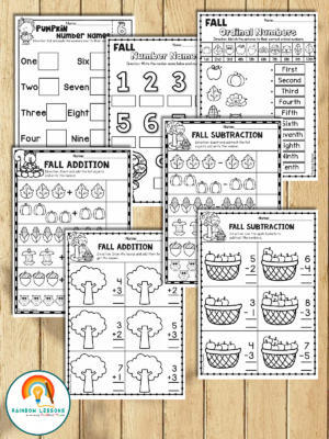 Kindergarten Math Worksheets | Fall Math Worksheets | Kindergarten Math ...