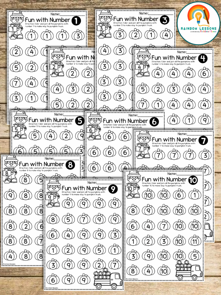 Kindergarten Math Worksheets | Fall Math Worksheets | Kindergarten Math ...