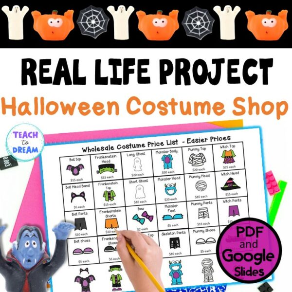 Halloween Math Project Activity Costume Shop | Money Budgeting ...