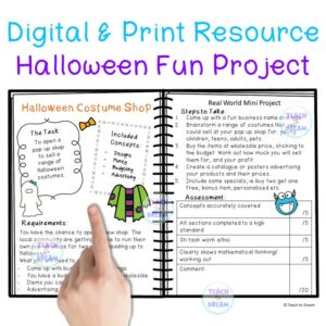 Halloween Math Project Activity Costume Shop | Money Budgeting ...