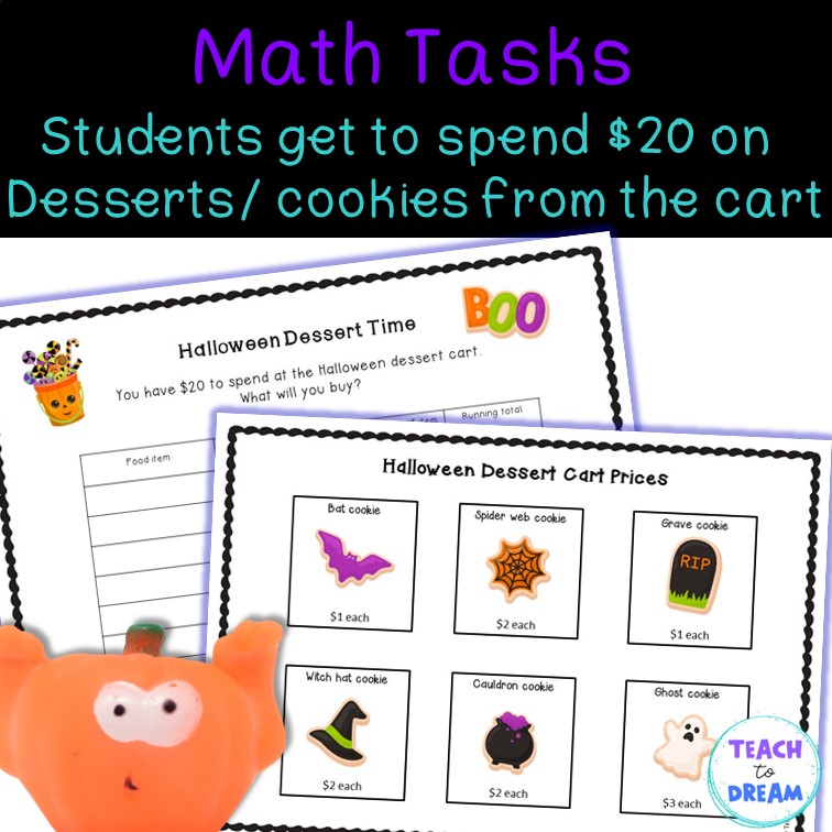 Halloween Math and English Arts PBL Activities Dessert Cart | Digital ...