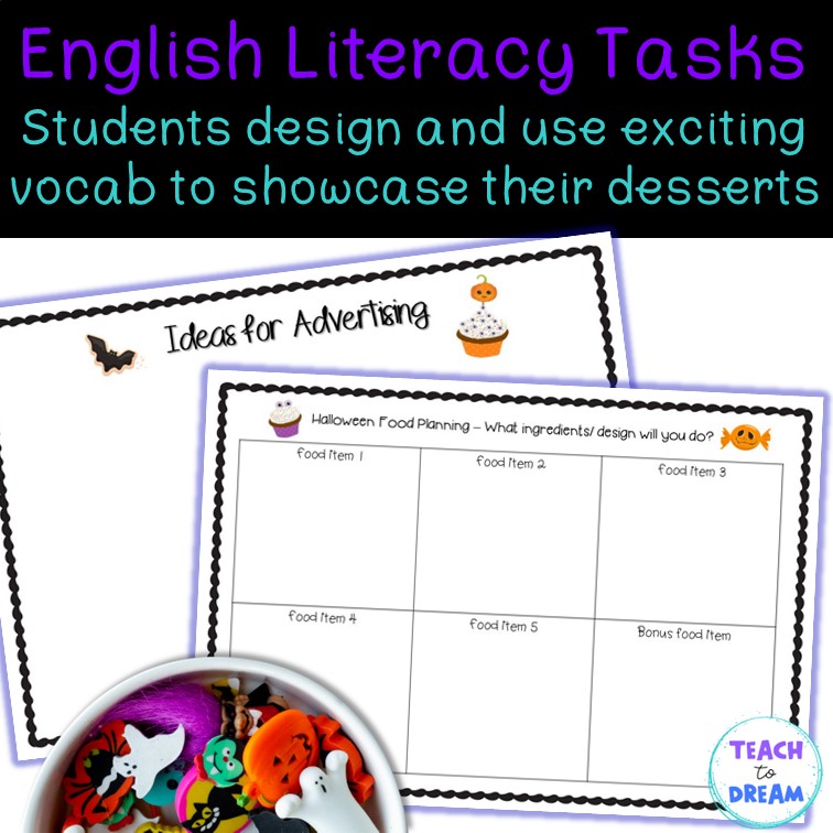 Halloween Math and English Arts PBL Activities Dessert Cart | Digital ...