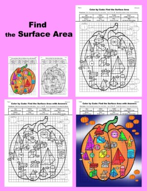 Halloween Color by Code: Surface Area and Volume Standard: Pumpkin ...