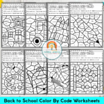 Back to School Color By Code | Back to School Coloring Page | Noun and ...