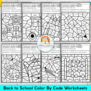 Back to School Color By Code | Back to School Coloring Page | Noun and ...