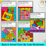 Back to School Color By Code | Back to School Coloring Page | Noun and ...
