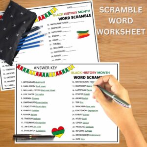 Black History Month Activities Wordsearch and Word Scramble Worksheets ...