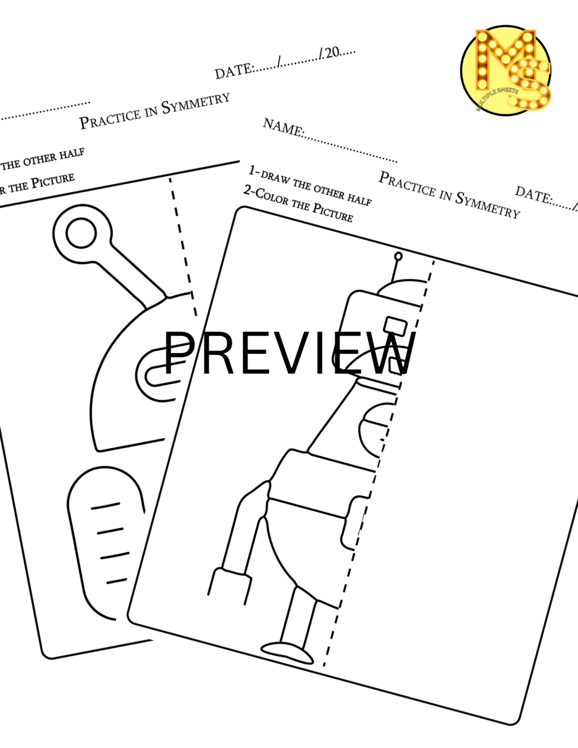 Robot Symmetry Drawing - Early Finishers Robot Themed Fun Activity ...