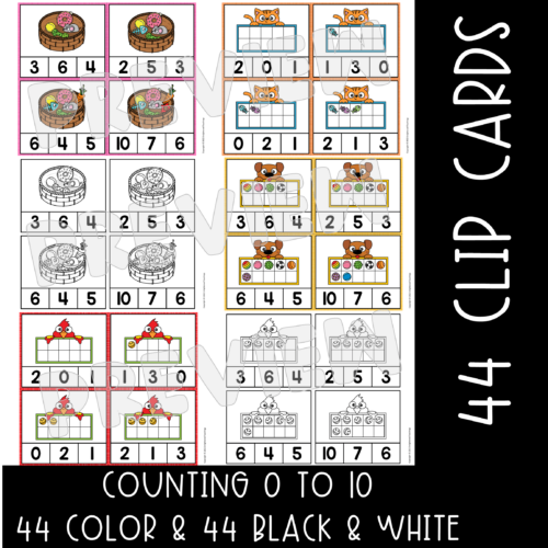 Counting to 10 Clip Cards Counting Mats Pet Themed Counting Task Cards ...