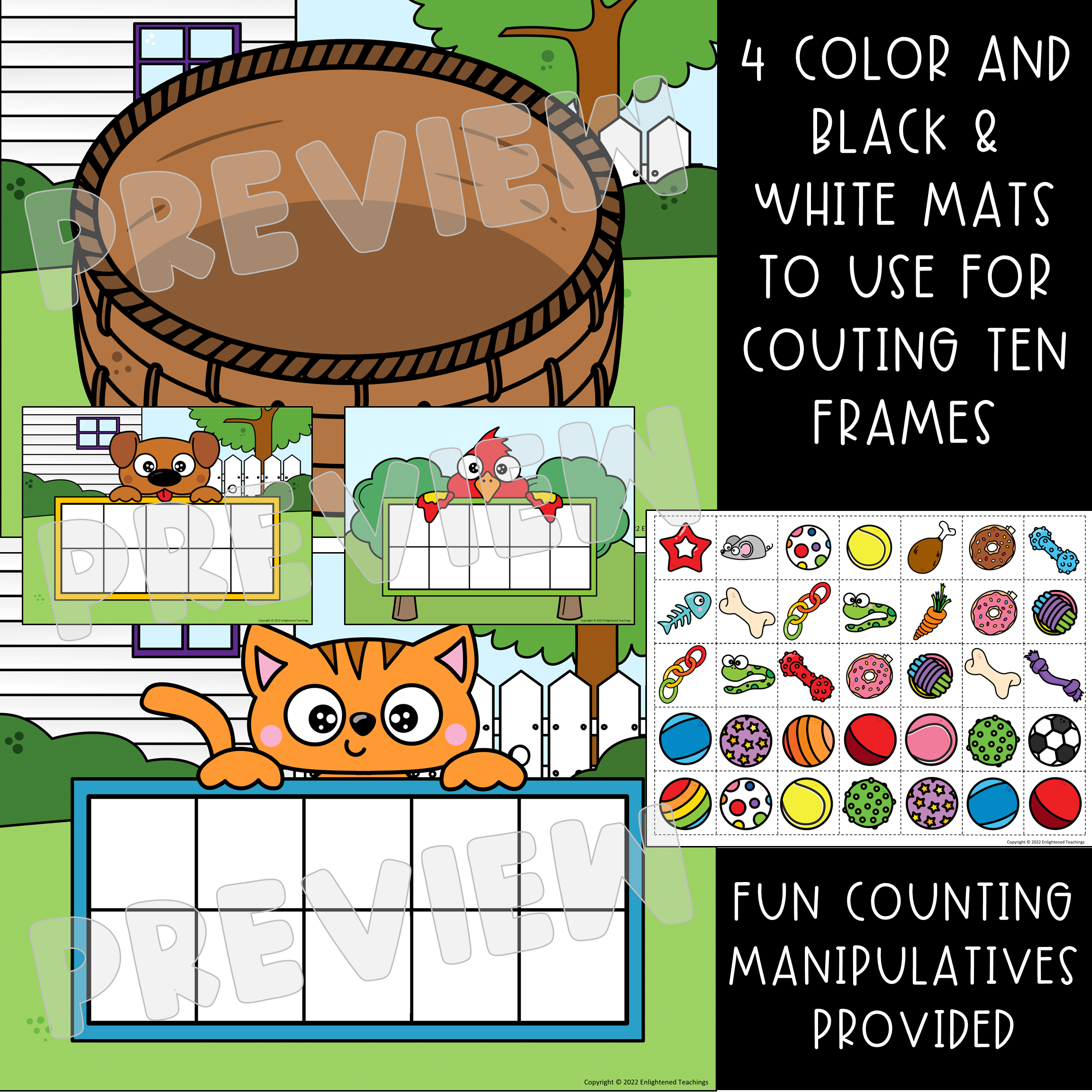 Counting to 10 Clip Cards Counting Mats Pet Themed Counting Task Cards ...