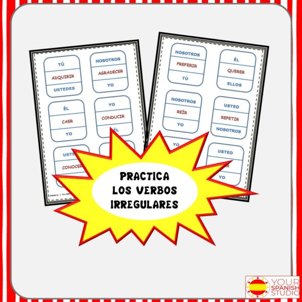 Spanish Present Irregular verbs Practice Flashcards | Made By Teachers