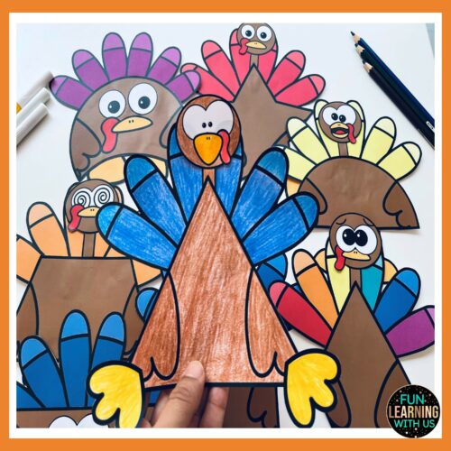Build a Turkey 2D Shapes Craft | Thanksgiving Bulletin Board Crafts ...