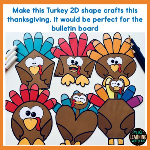 Build a Turkey 2D Shapes Craft | Thanksgiving Bulletin Board Crafts ...