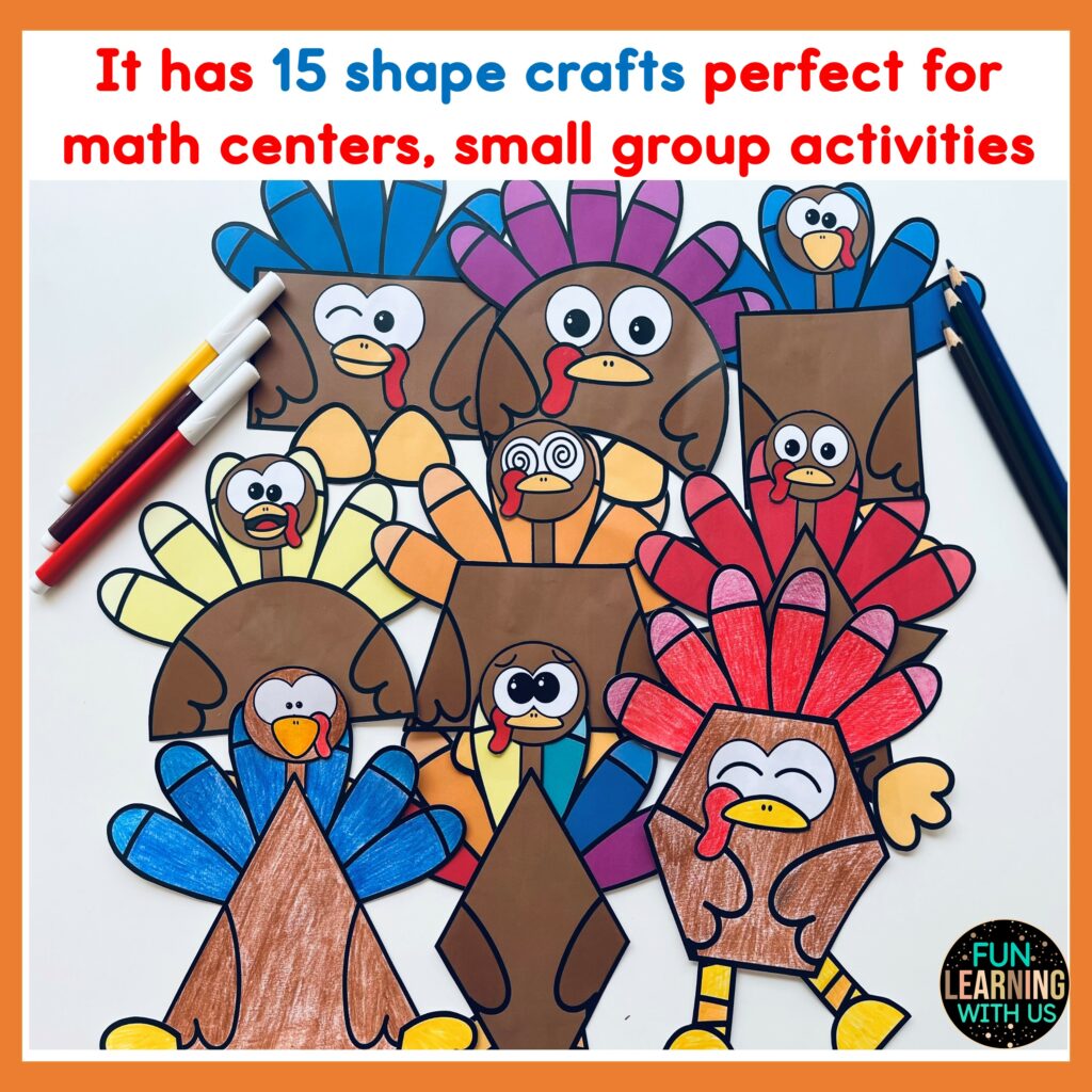 Build a Turkey 2D Shapes Craft | Thanksgiving Bulletin Board Crafts ...