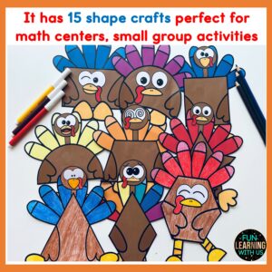Build a Turkey 2D Shapes Craft | Thanksgiving Bulletin Board Crafts ...