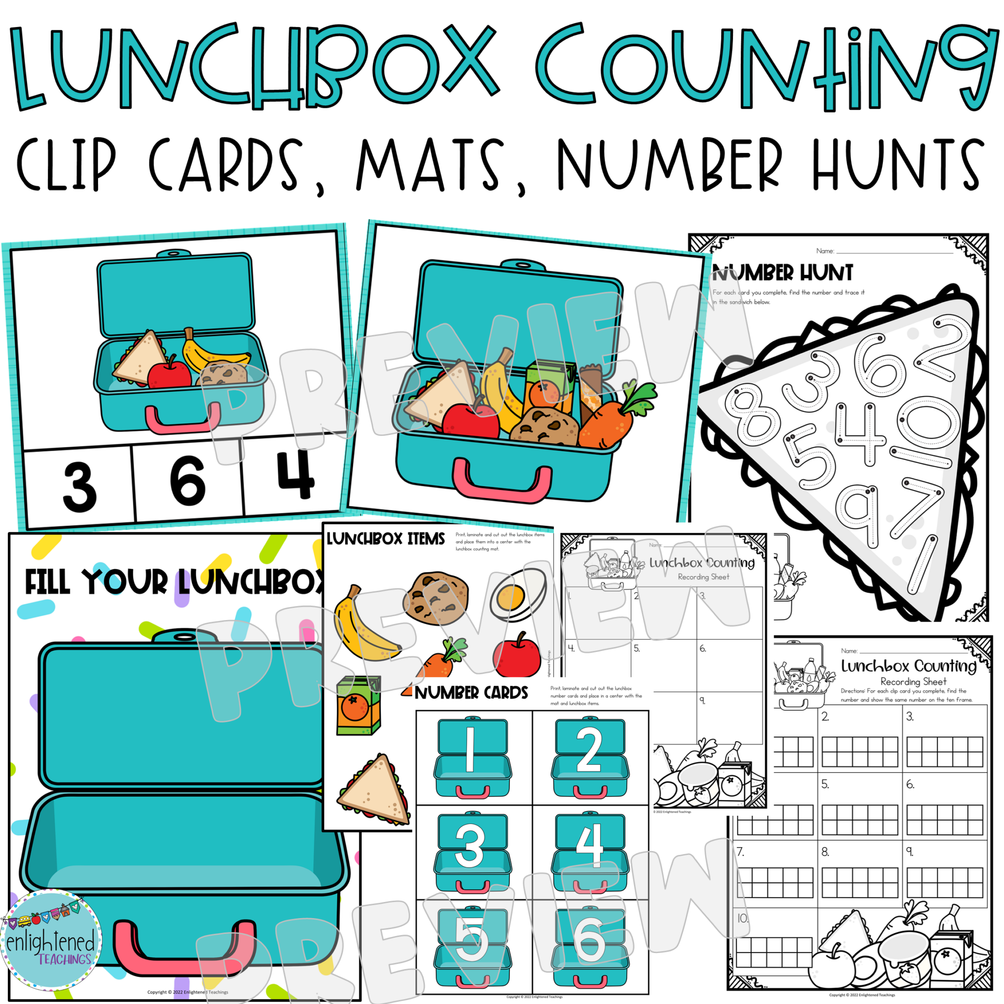 Counting to 10 Clip Cards - Write the Room Cards - Number Hunt ...