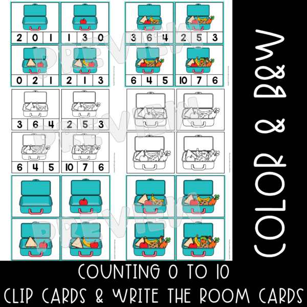 Counting to 10 Clip Cards - Write the Room Cards - Number Hunt ...