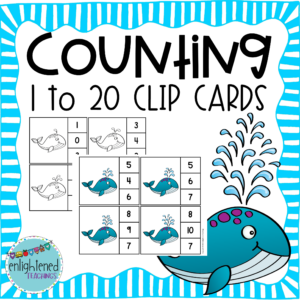 Whale Counting to 20 Clip Cards Counting Math Center Animal Counting ...