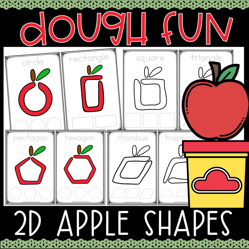 2D Apple Shape Dough Mats Fine Motor Skills | Made By Teachers