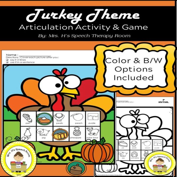 Thanksgiving Speech Therapy Articulation Activity | Made By Teachers
