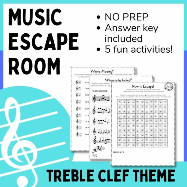 Music Escape Room Treble Clef | Made By Teachers