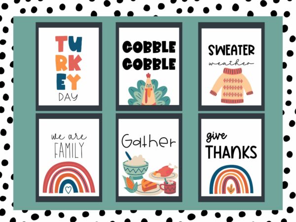Thanksgiving Posters for Bulletin Board Decor and Door Decor | Made By ...