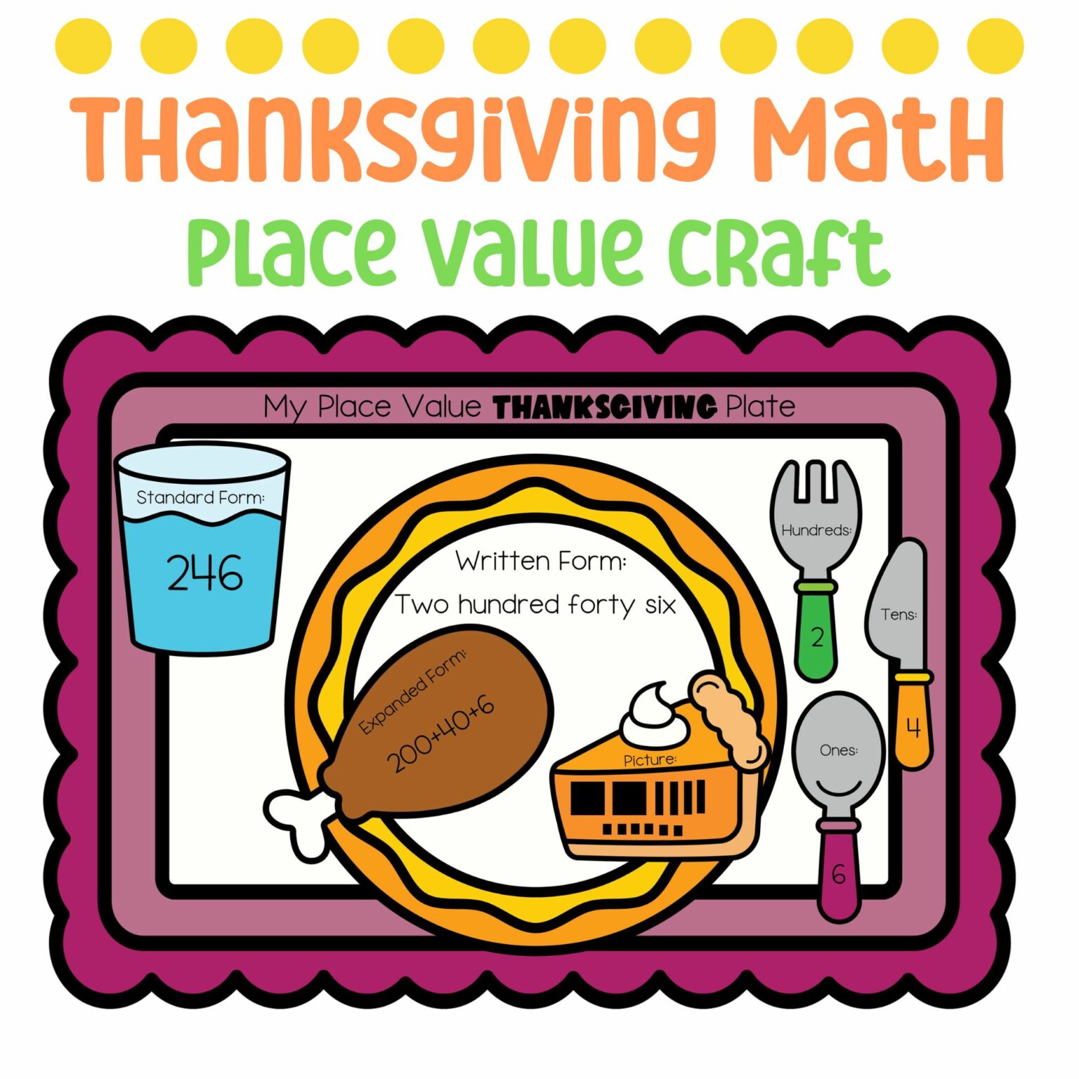 Thanksgiving Place Value Craft and Math Center Activity | Made By Teachers