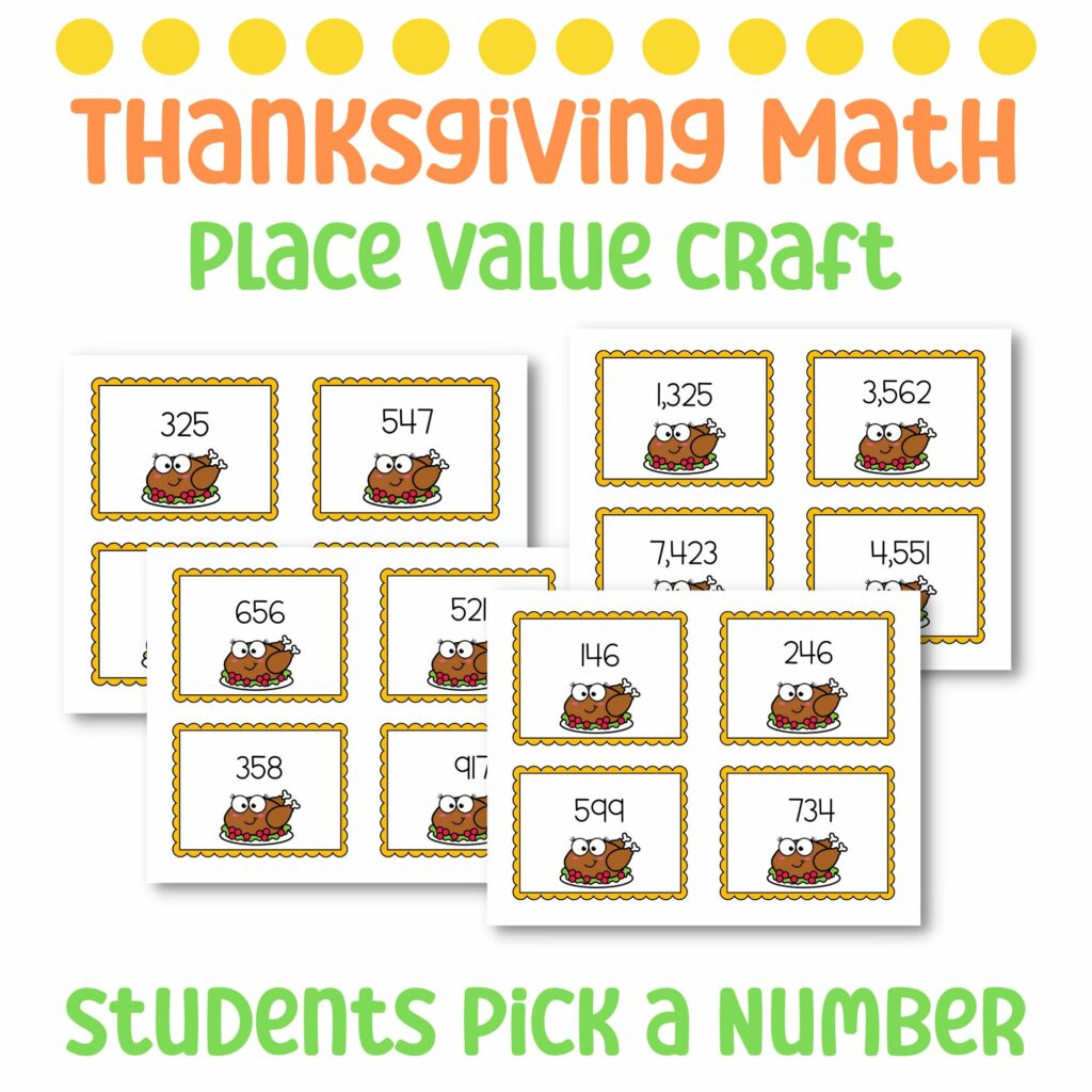 Thanksgiving Place Value Craft and Math Center Activity | Made By Teachers