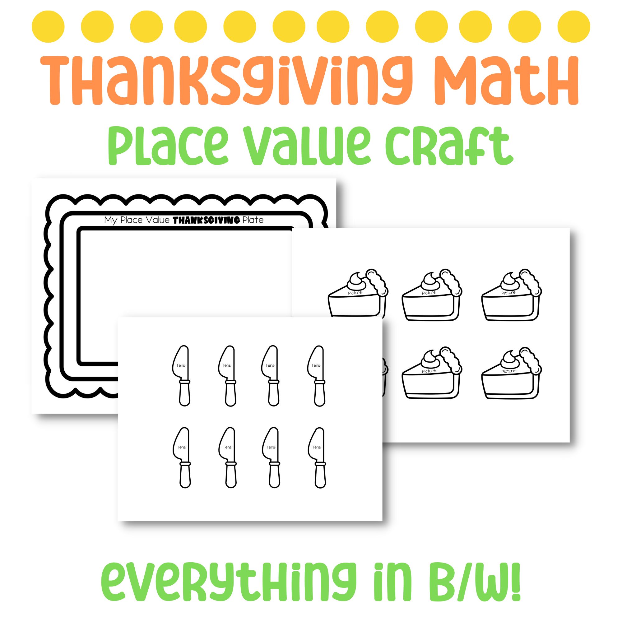 Thanksgiving Place Value Craft and Math Center Activity | Made By Teachers