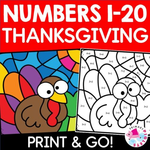 Thanksgiving Color by Number Code Math Color Pages | Made By Teachers