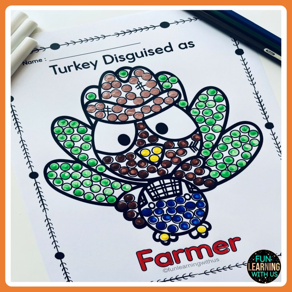 Turkey in Disguise Q-Tip Craft | Thanksgiving Fine Motor Skill Painting ...