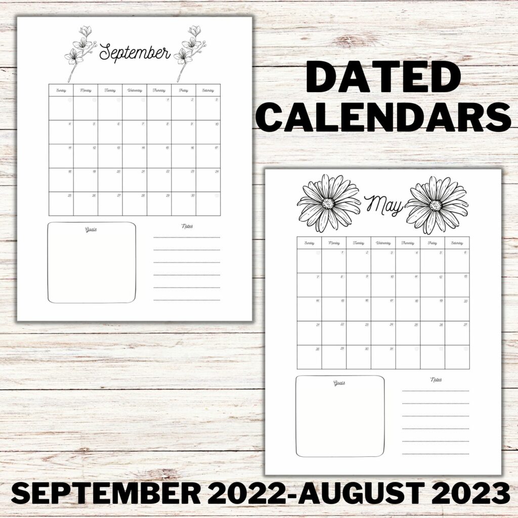Printable Dated Calendars| Sept 2022-August 2023 | Made By Teachers