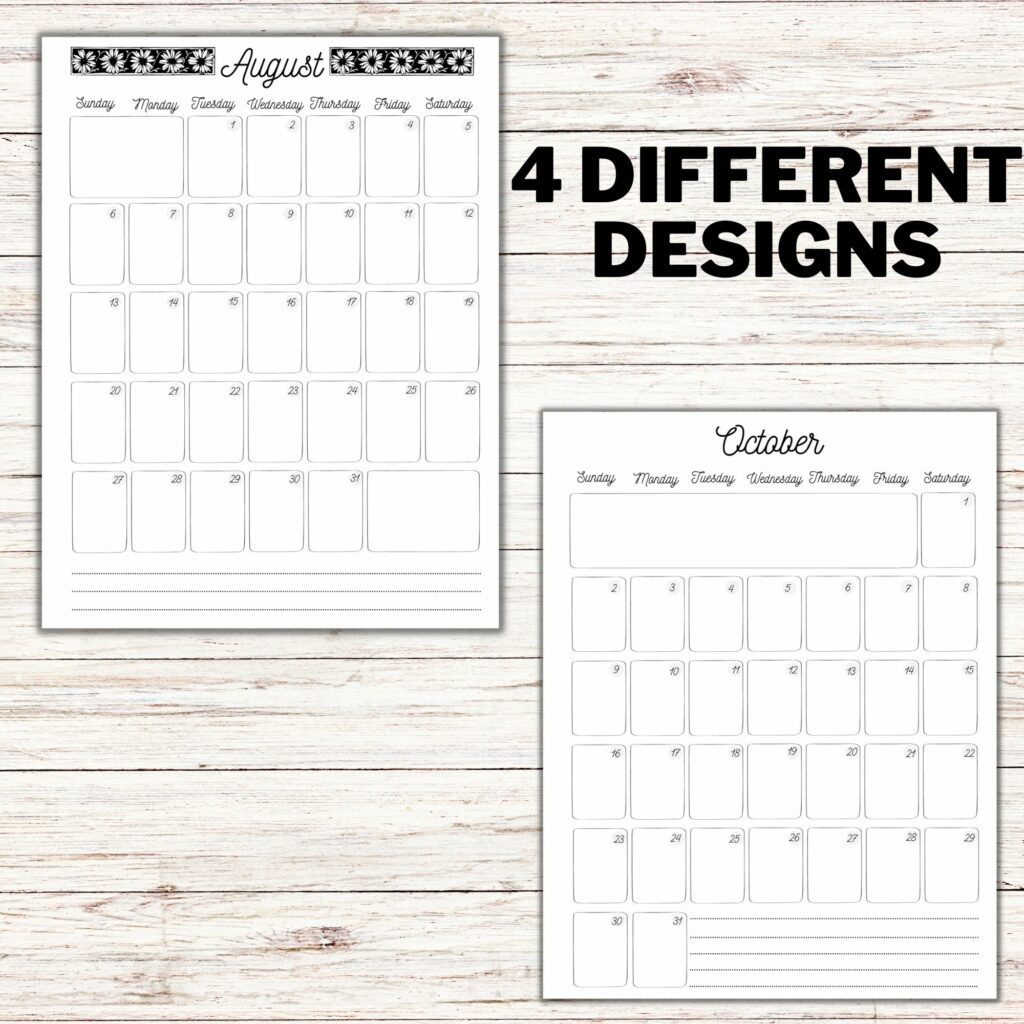Printable Dated Calendars| Sept 2022-August 2023 | Made By Teachers
