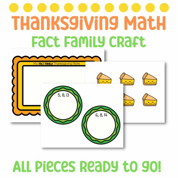 Thanksgiving Math Craft, Fact Family Craft, Addition and Subtraction ...