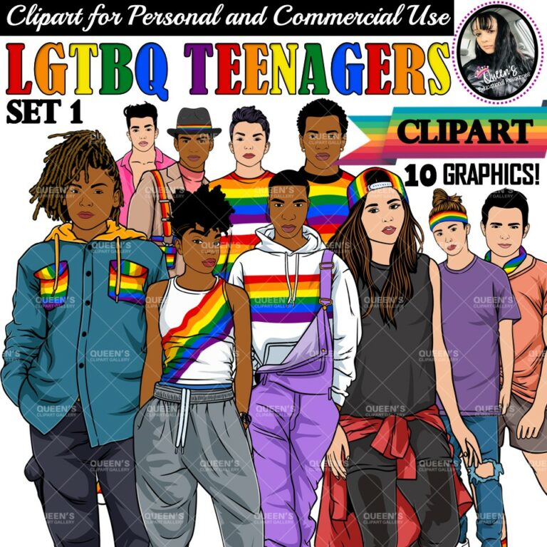 Clipart - LGTBQ Teenagers / LGTBQ Teens Clipart (SET 1) | Made By Teachers