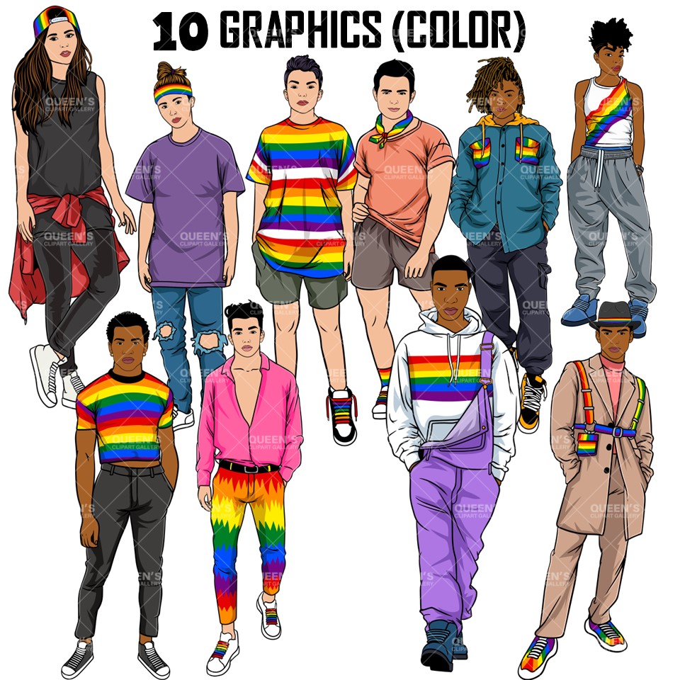 Clipart - LGTBQ Teenagers / LGTBQ Teens Clipart (SET 1) | Made By Teachers