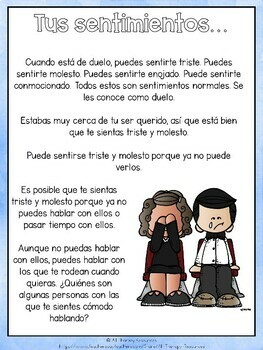 SPANISH VERSION - Grief Loss Death Social Narrative - Coping with Loss ...