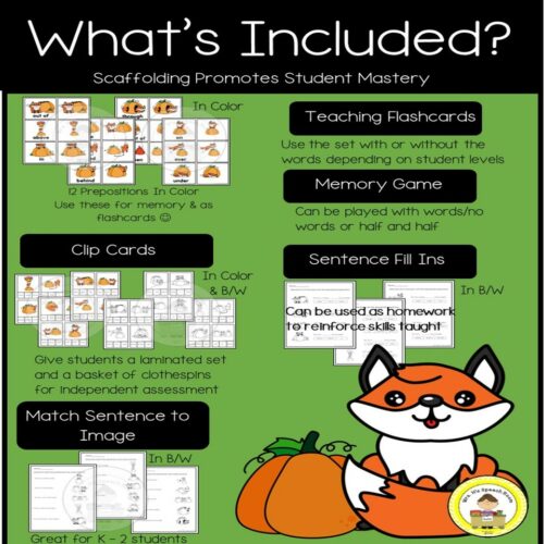 Positional Concepts and Prepositions in Speech Therapy Fox/Pumpkin ...