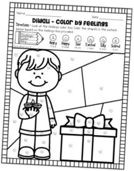 Diwali Color by Feeling Worksheets | Made By Teachers
