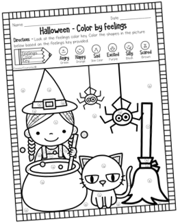 Halloween Color by Feeling Worksheets | Made By Teachers