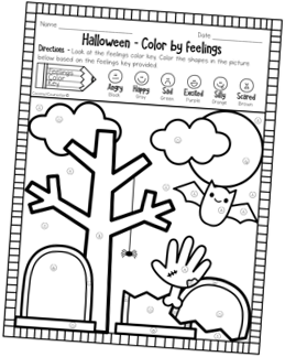 Halloween Color by Feeling Worksheets | Made By Teachers