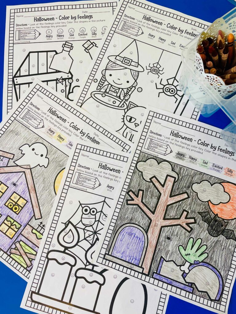 Halloween Color by Feeling Worksheets | Made By Teachers