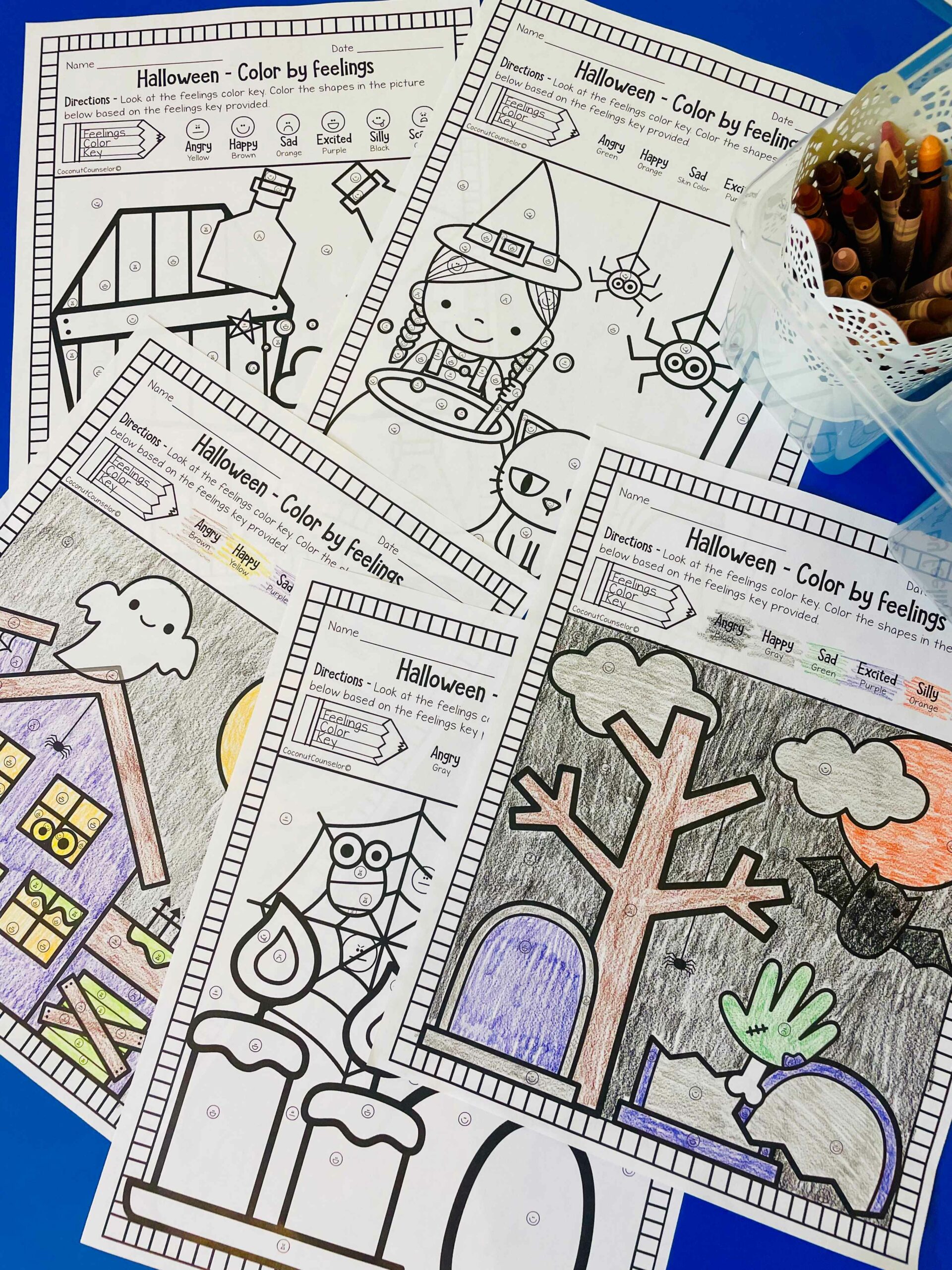 Halloween Color by Feeling Worksheets | Made By Teachers