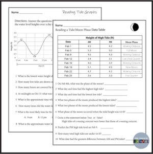 Tides Graph and Table Activity Tide Worksheets and Charts | Made By ...