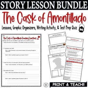 The Cask of Amontillado Quiz Activities Lesson BUNDLE Test Prep | Made ...