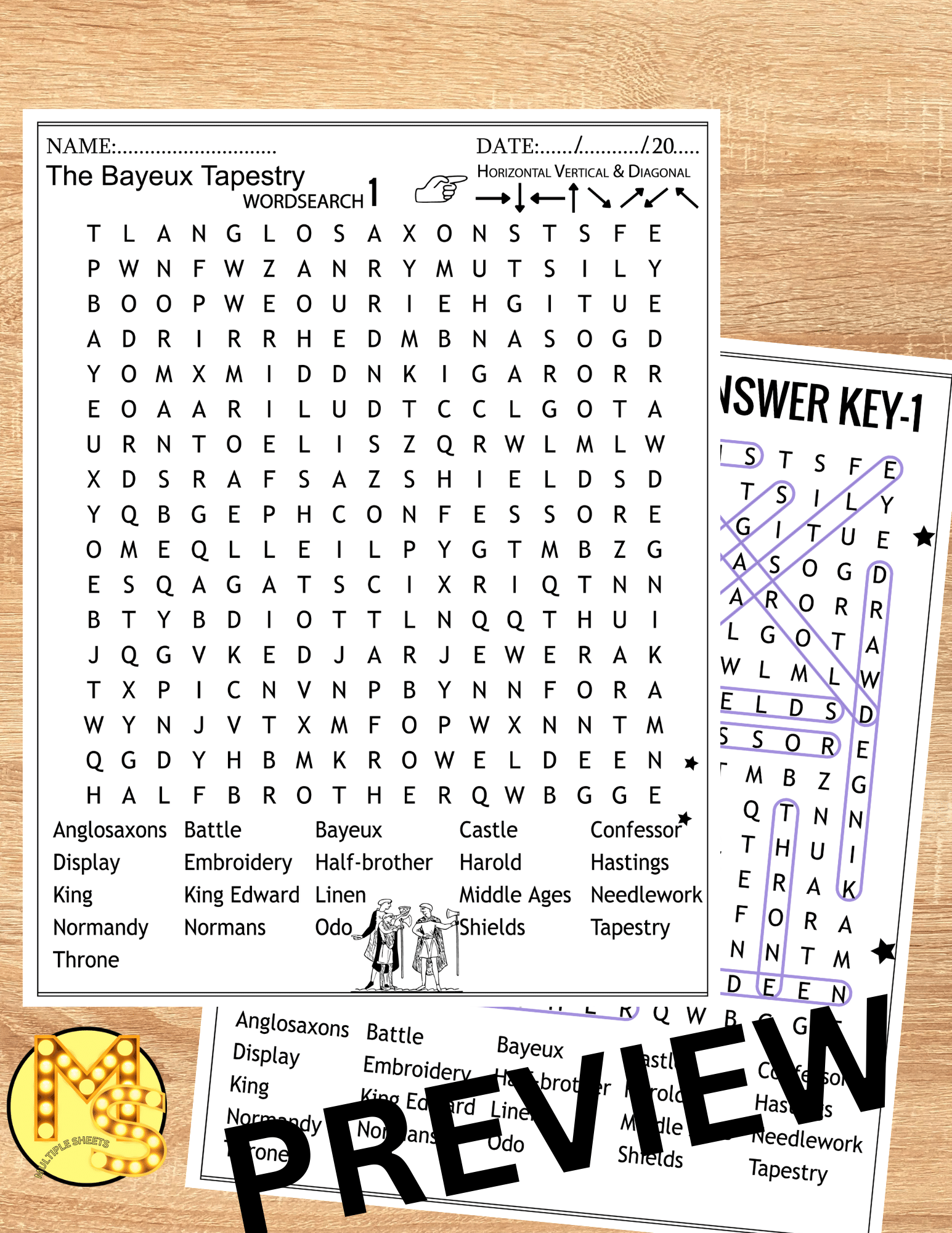 The Bayeux Tapestry Worksheets Word Scramble - Word Search | Made By ...